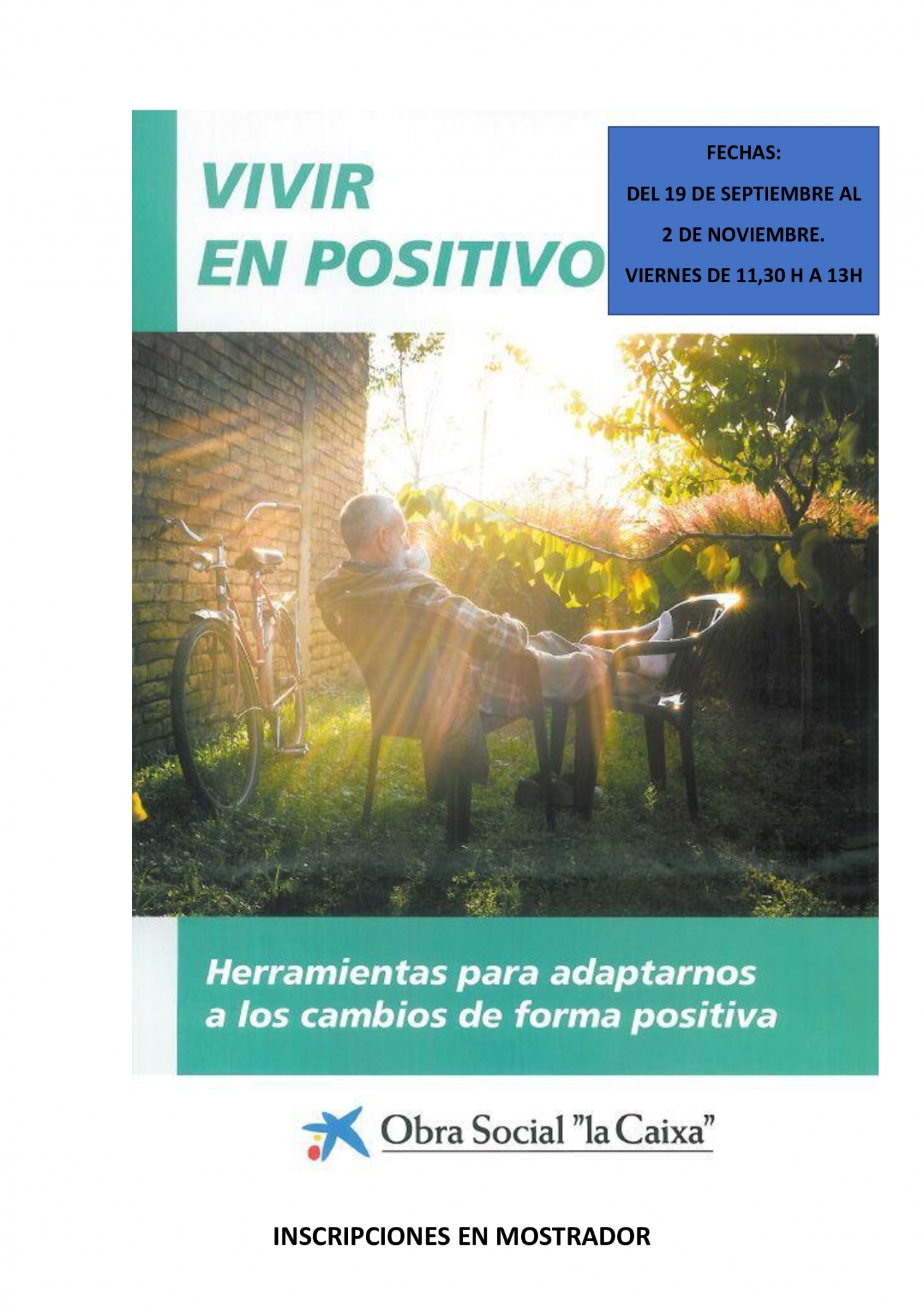 Curso "VIVIR EN POSITIVO". Fundación la Caixa - Red de Centros de Mayores de Castilla-La Mancha