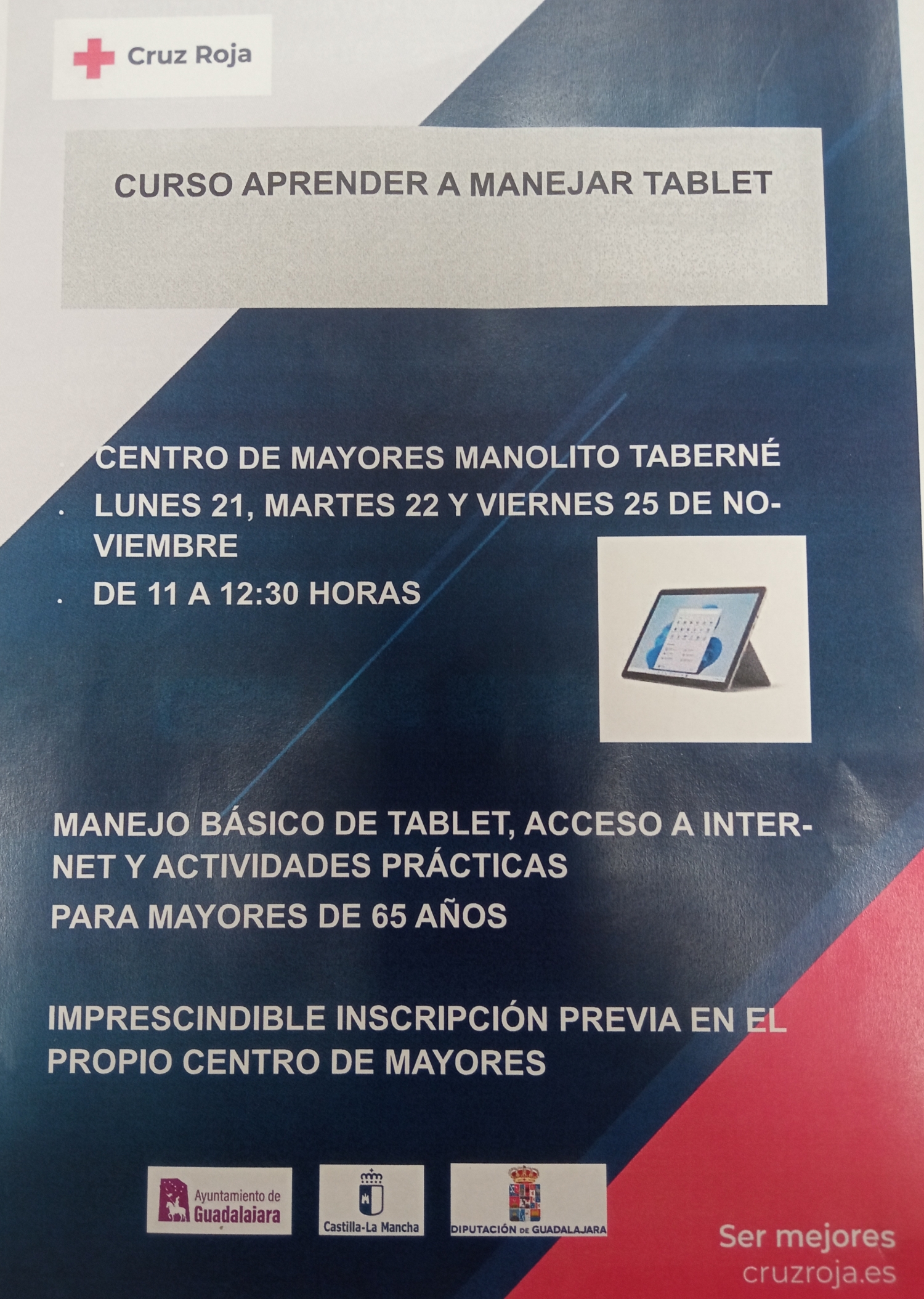 CURSO APRENDER A MANEJAR TABLET - Red de Centros de Mayores de Castilla ...